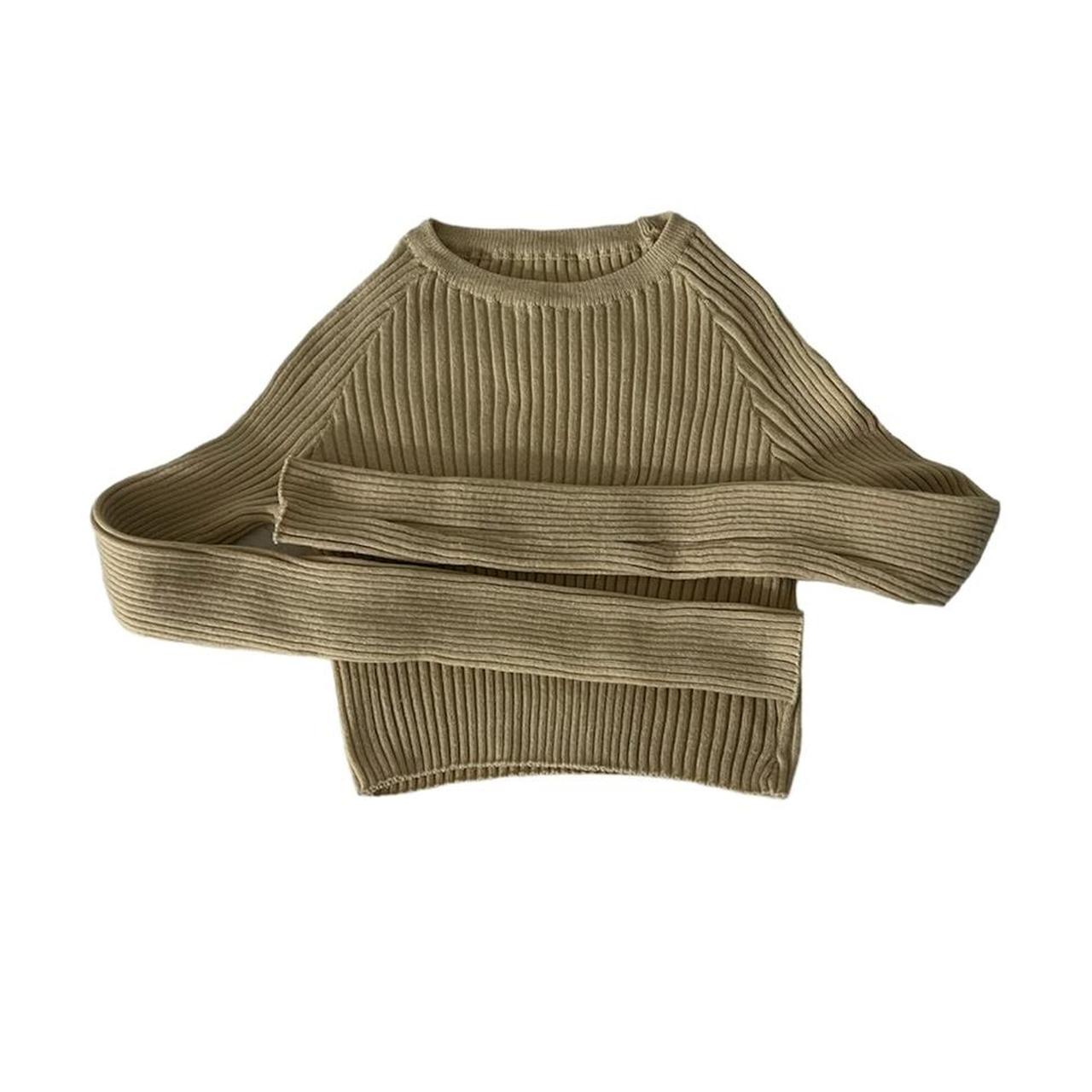 Tan ribbed long sleeve. super stretchy - perfect... - Depop