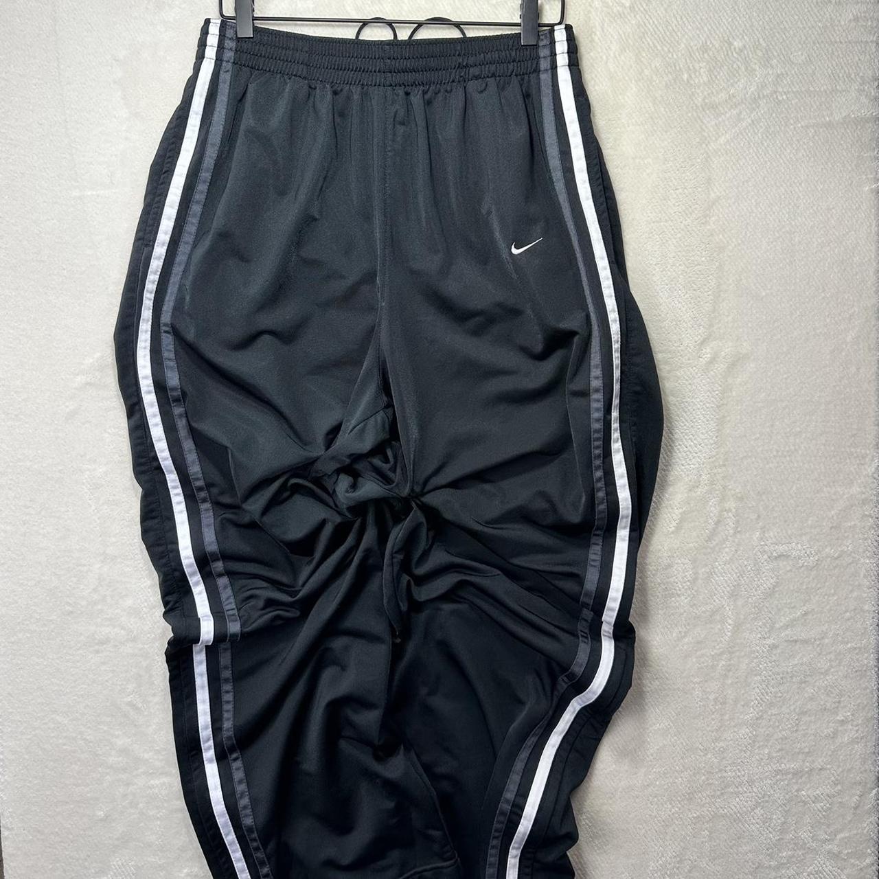 Y2K Straight Leg Nike Track Pants with Zippered... - Depop