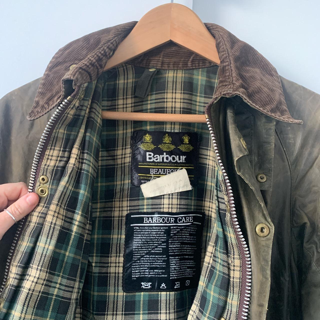 Selling my Barbour! Green wax Beaufort... - Depop