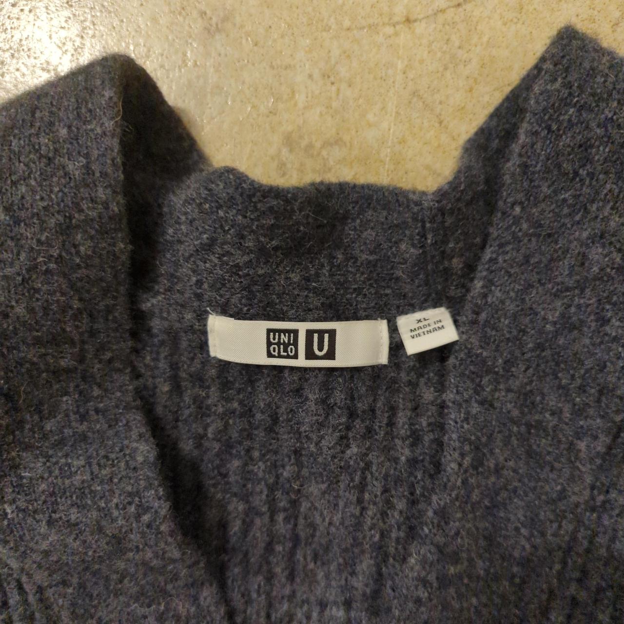 Uniqlo U cardigan in dark grey. Sz XL, used but... - Depop