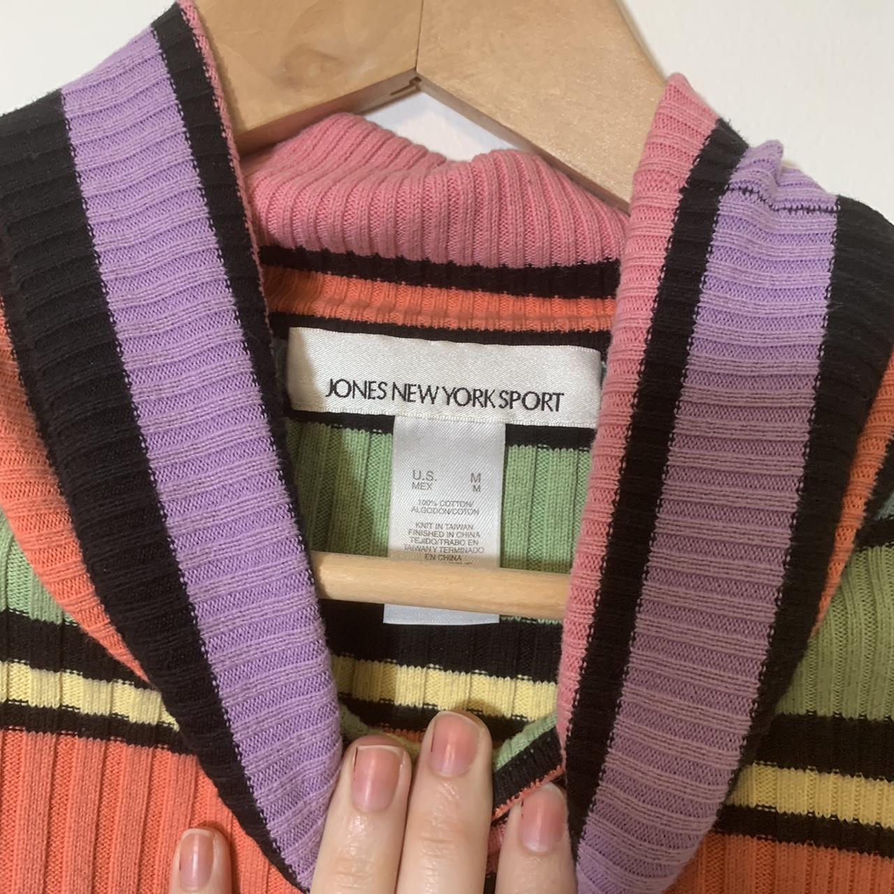 Vintage 90’s / Y2K rainbow sweater, skivvy or turtle... - Depop