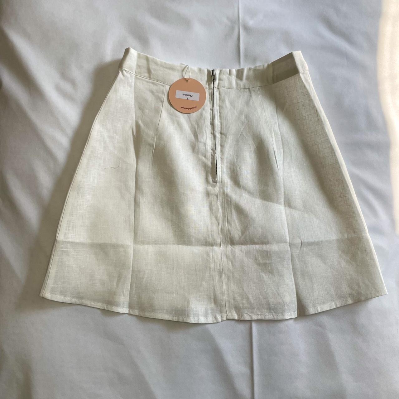 Verge Girl White Linen Mini Skirt The Artist Linen Depop
