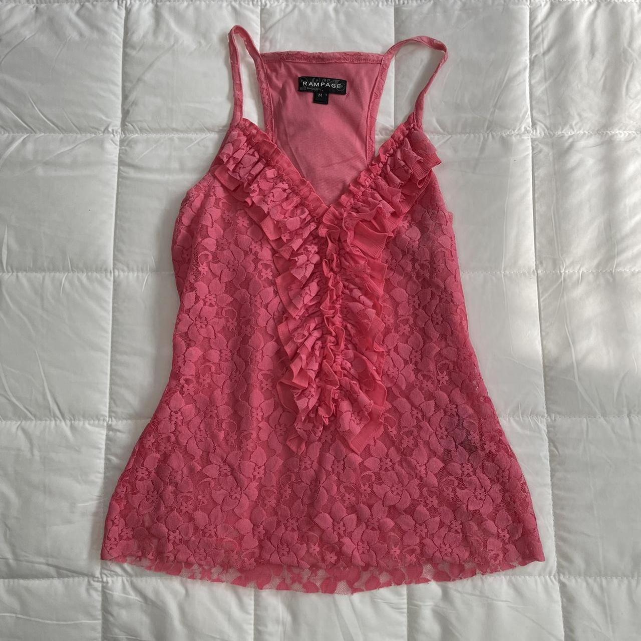 💗🐇 RAMPAGE Ruffle Laced Top🐇💗 - size M - front... - Depop