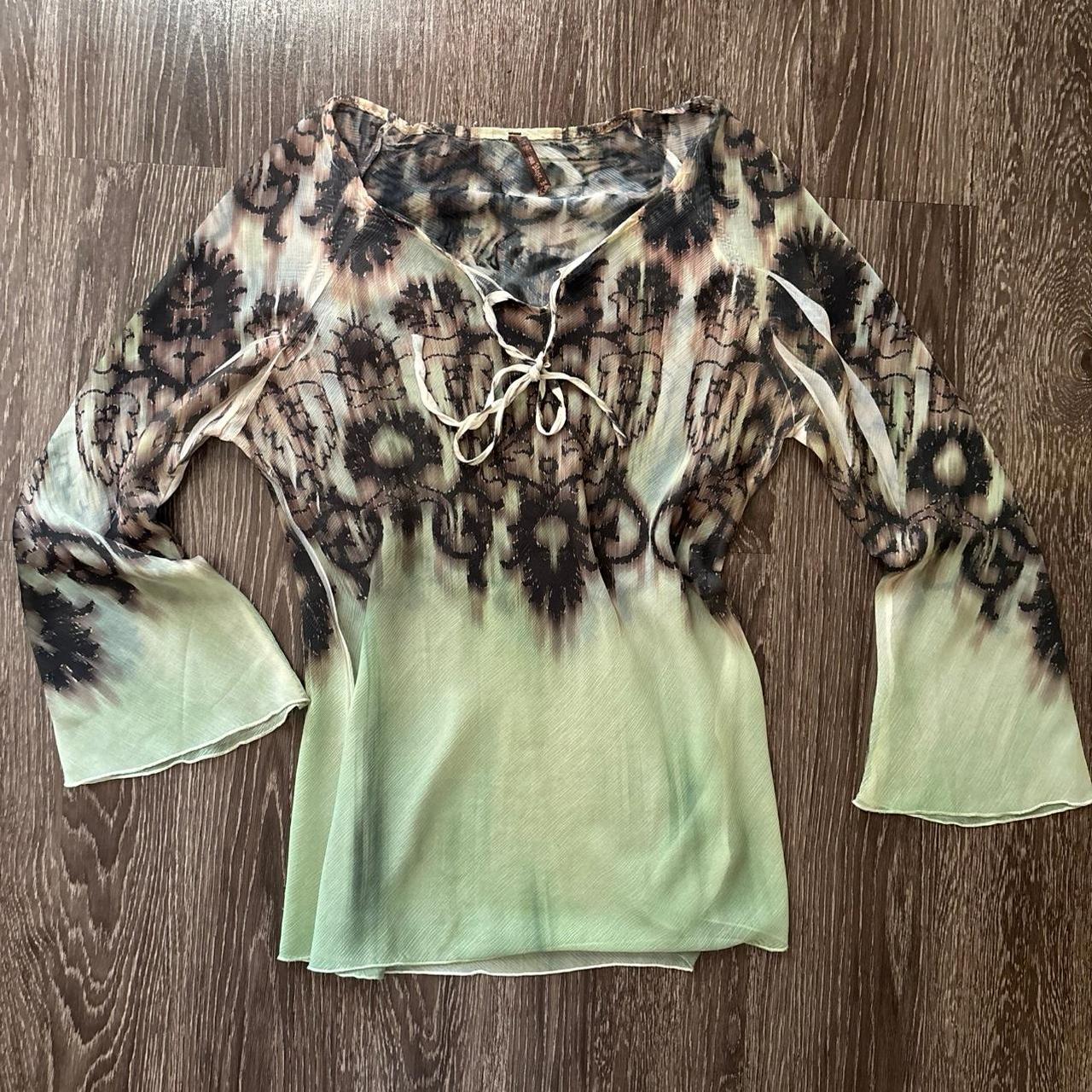 Y2K TIE-DYE BELL SLEEVE BOHO TUNIC TOP BRAND:... | Depop