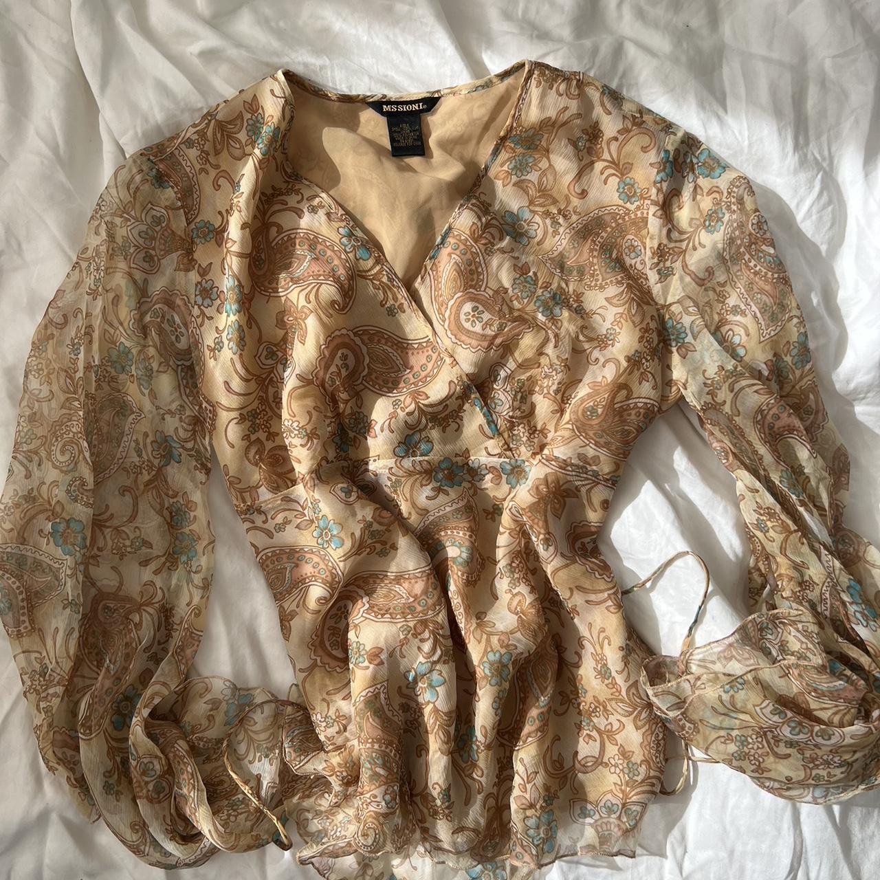 the coolest early 2000s vintage Paisley top with... - Depop