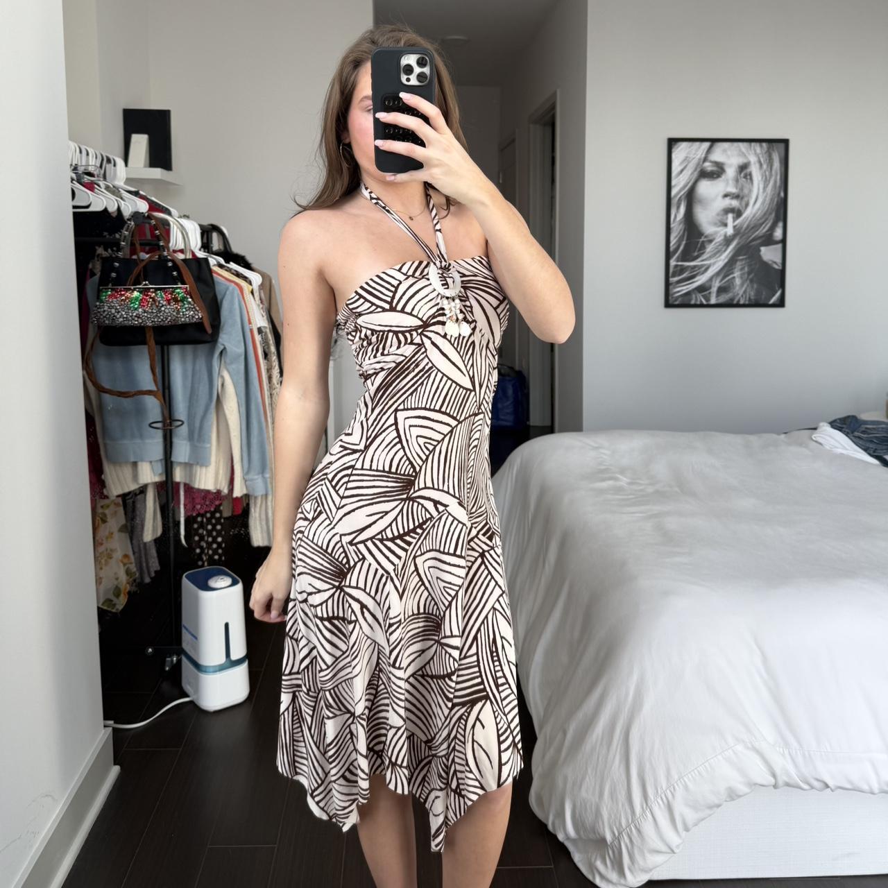 vintage early 2000s y2k Venus flowy halter dress... | Depop