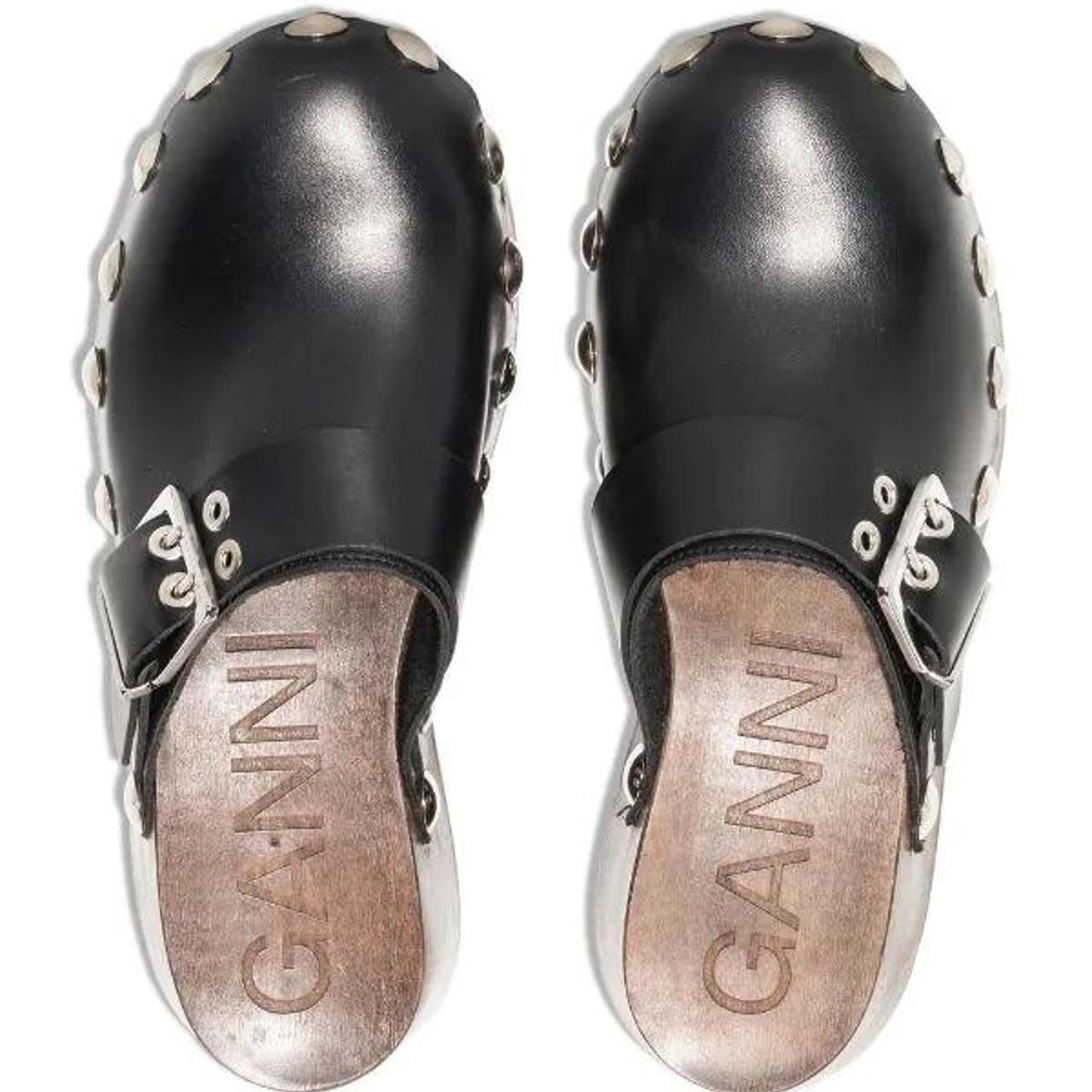 Brand new GANNI clogs in black leather. Never worn.... - Depop