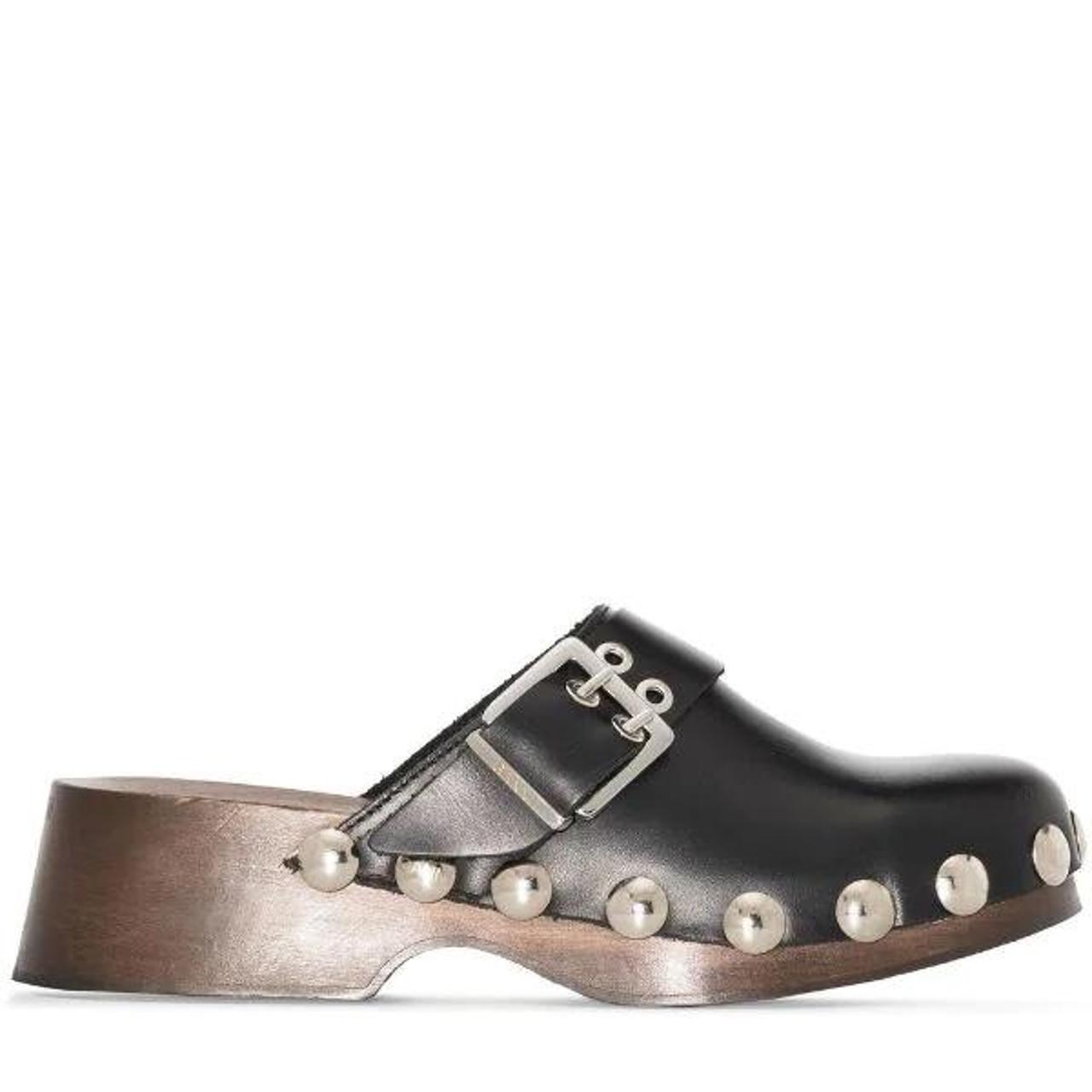 Brand new GANNI clogs in black leather. Never worn.... - Depop