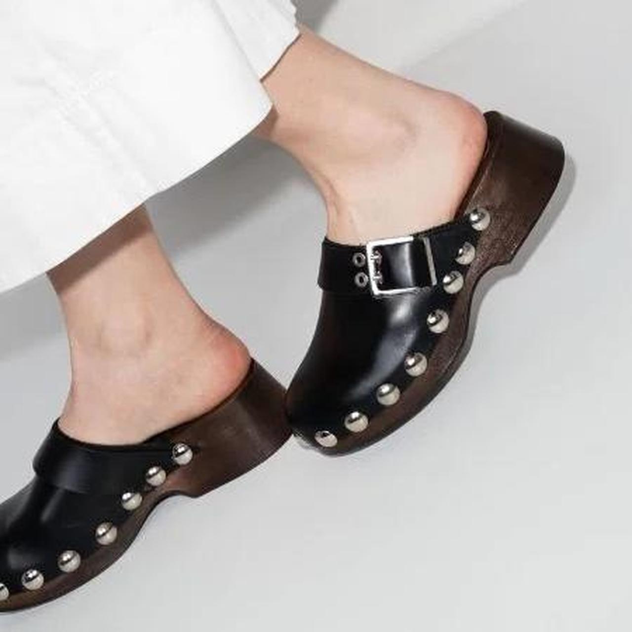 Brand new GANNI clogs in black leather. Never worn.... - Depop