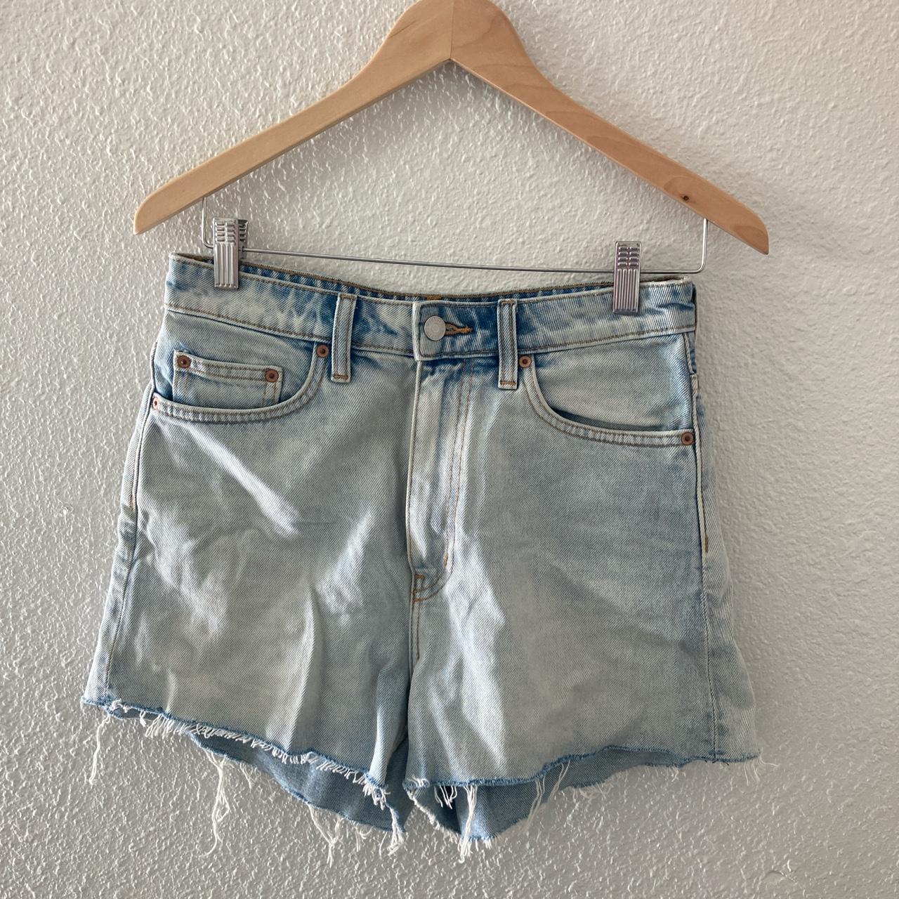 Weekday Rowe high waisted denim cutoff shorts Light... - Depop