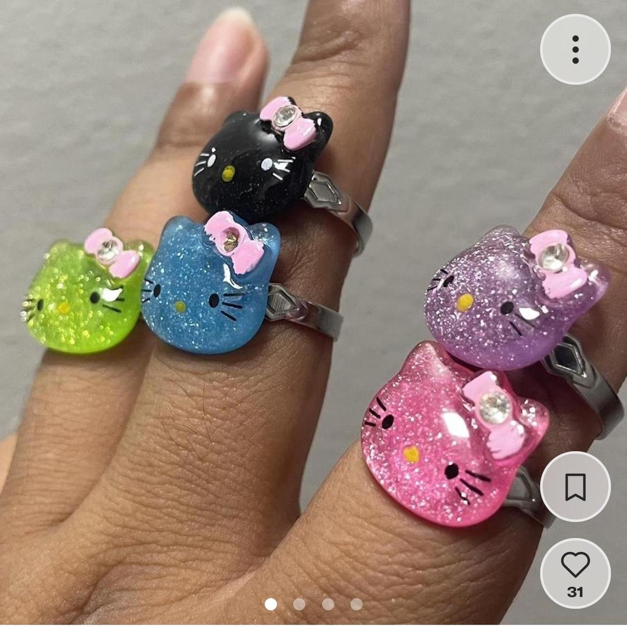 Hello kitty rings Handmade jewelry 3 pcs for... - Depop