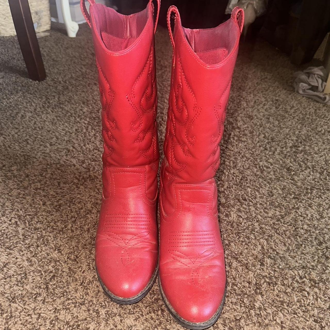 🍒RED COWGIRL BOOTS🍒 - Size 6 Round/ Pointed Toe -... - Depop