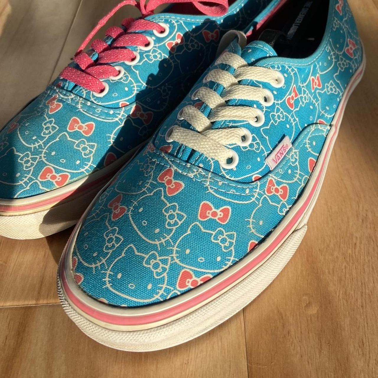 Hello Kitty Men's Pink and Blue Trainers | Depop