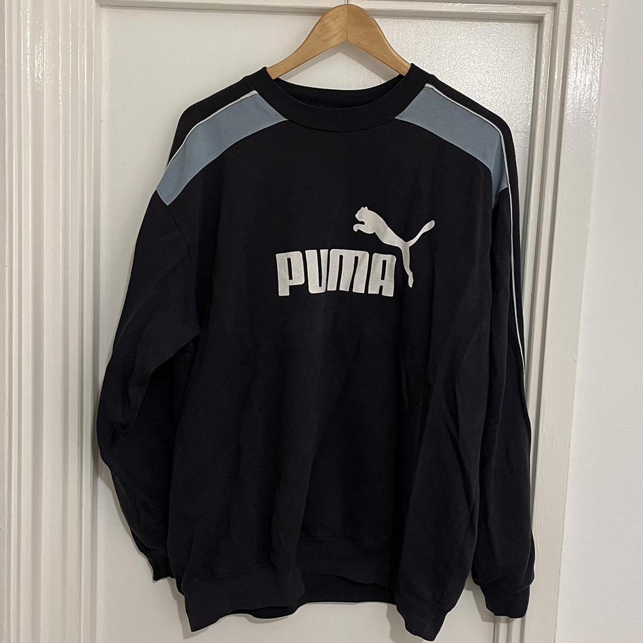 Super cool and comfy blue Puma jumper. Vintage,... - Depop