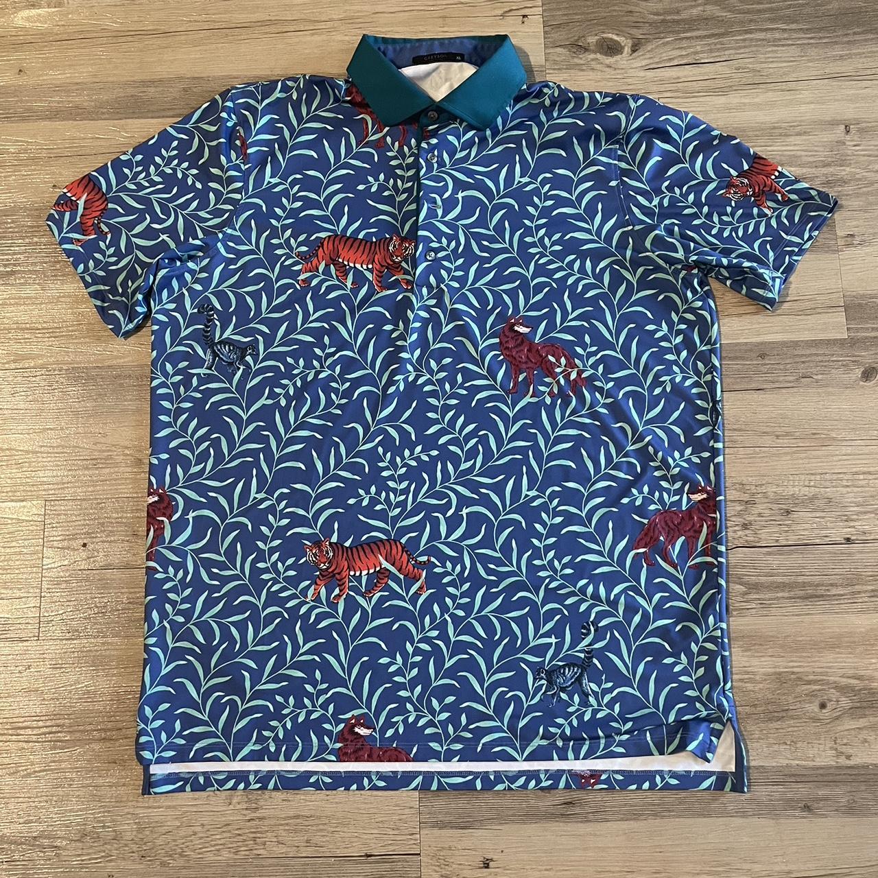 Greyson Golf Men’s Jungle Wolf Polo In Mongoose Size... - Depop