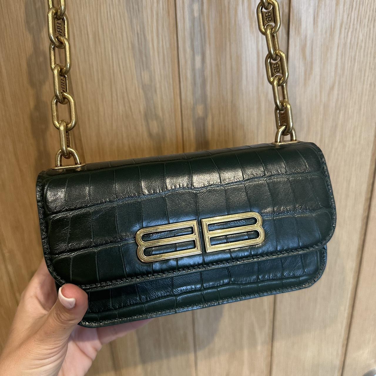Balenciaga gossip cross body bag in embossed dark... - Depop