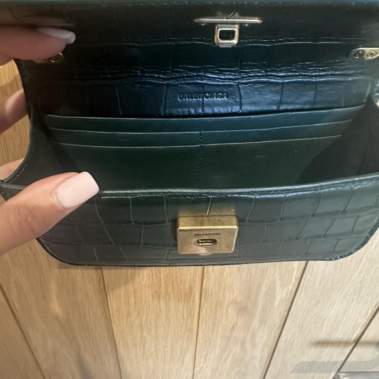 Balenciaga gossip cross body bag in embossed dark... - Depop