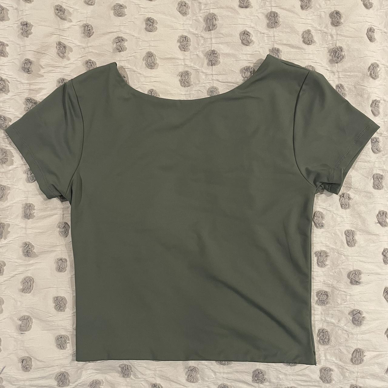 Dotti green open back short sleeve top Size XXS - Depop