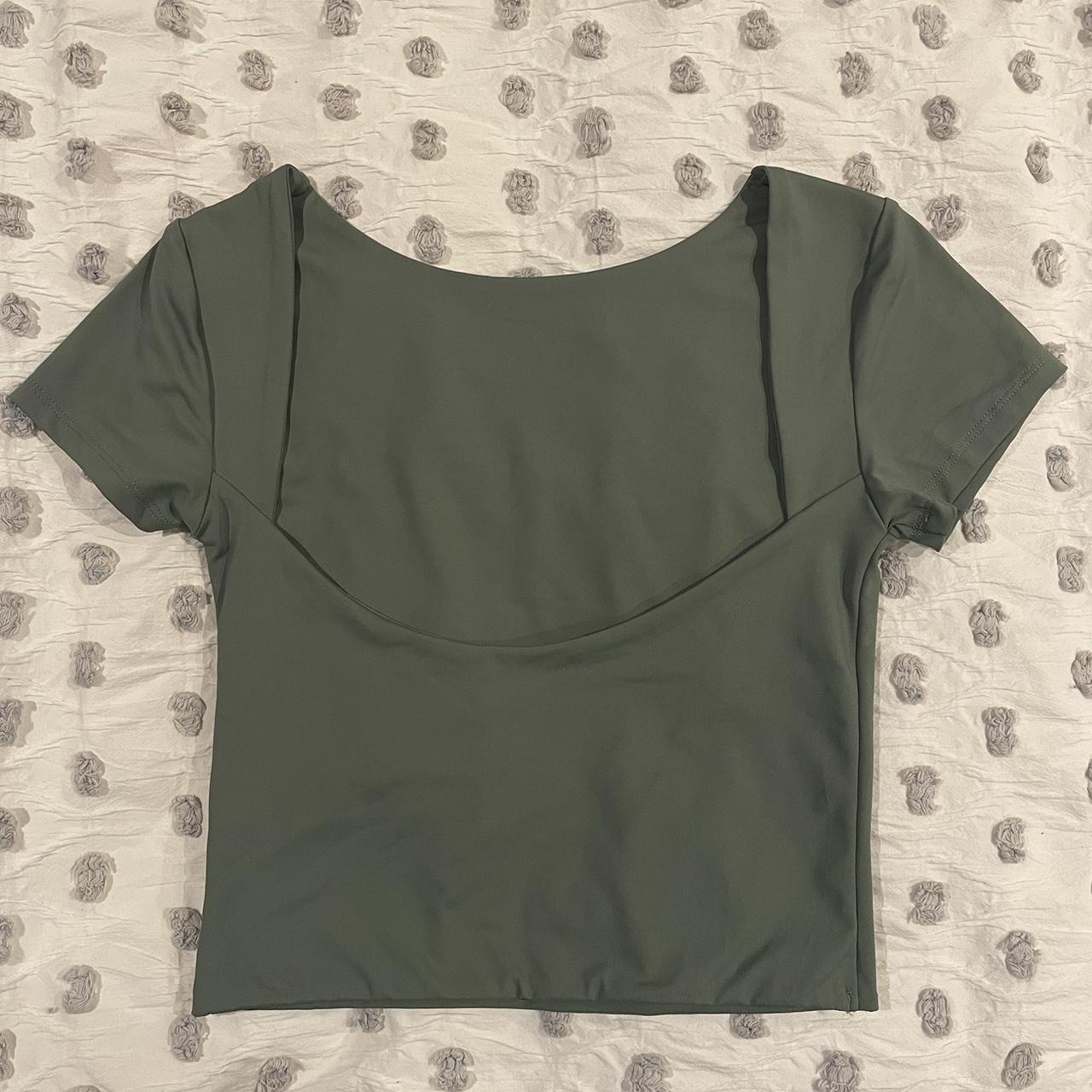 Dotti green open back short sleeve top Size XXS - Depop