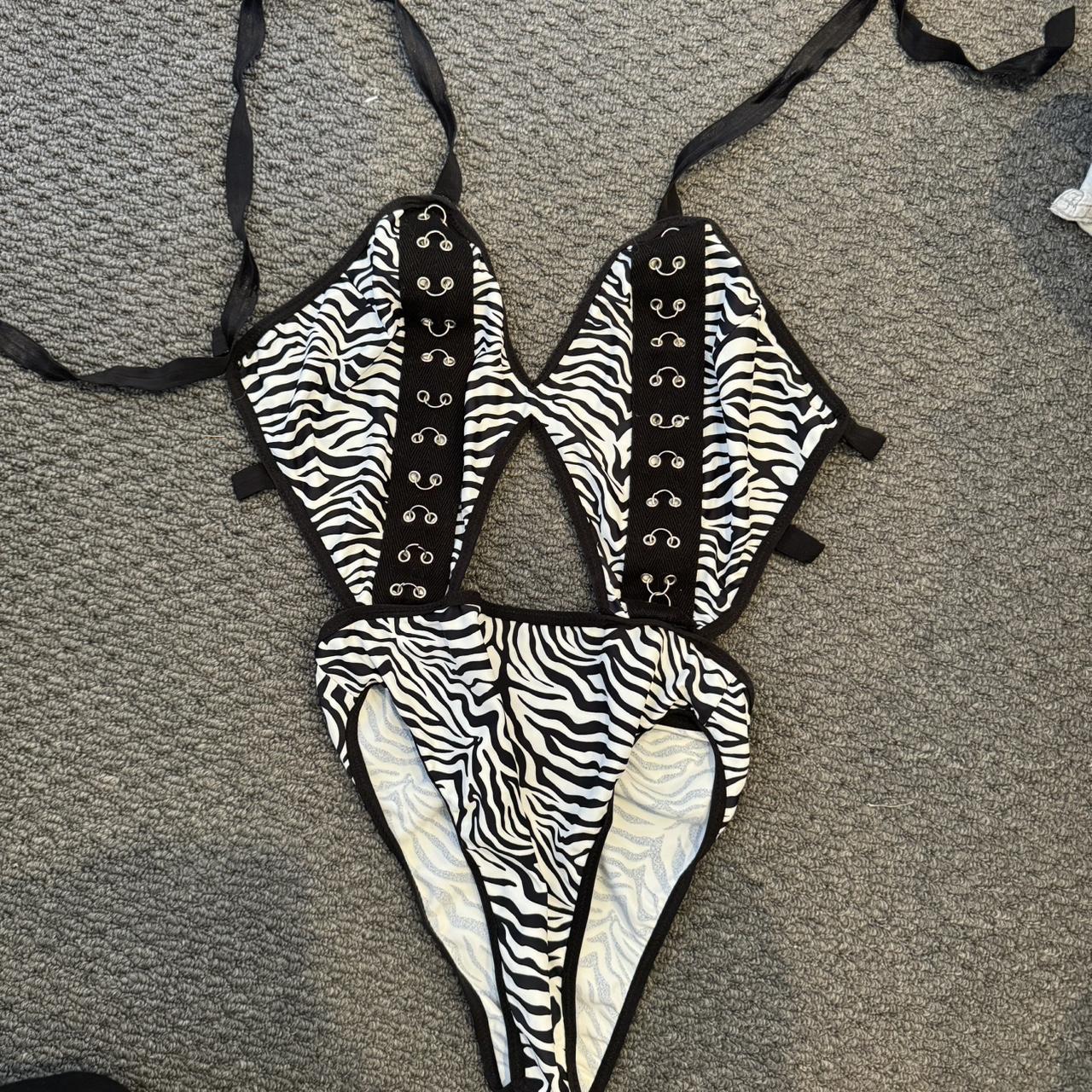 Coco fields zebra one piece Missing strap to tie up... | Depop