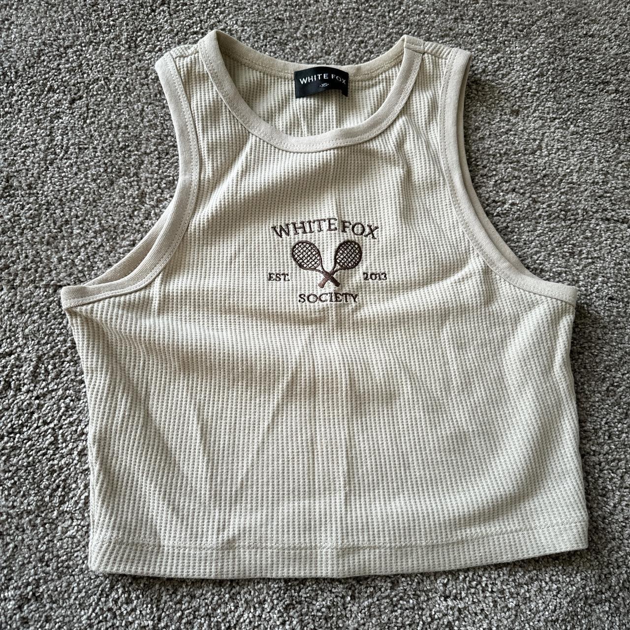 White fox Cropped singlet Never worn Size XS - Depop