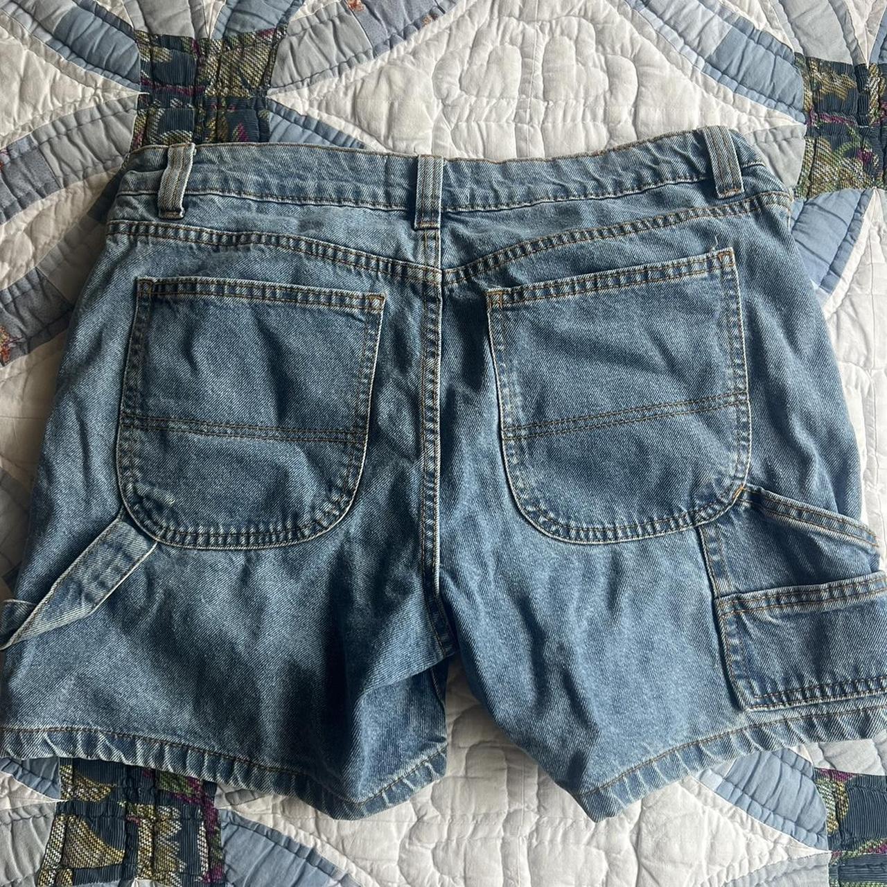 'Cotton on' utility style mid wash denim shorts high... - Depop