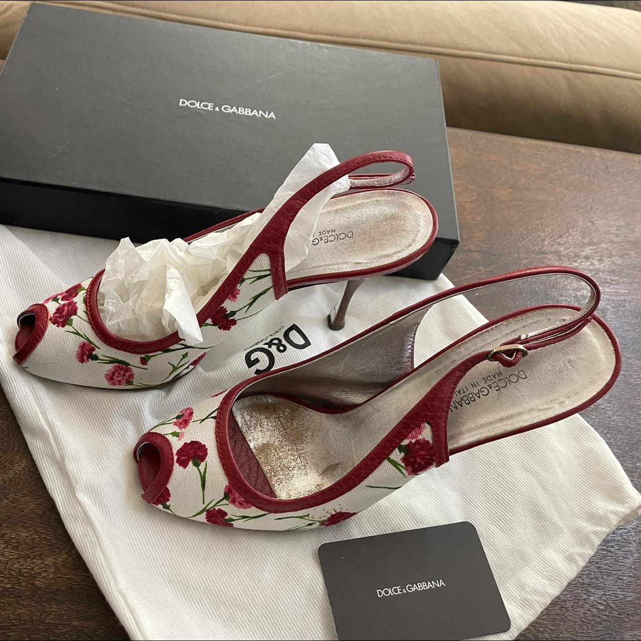 Floral cherry blossom authentic D & G pumps from... - Depop