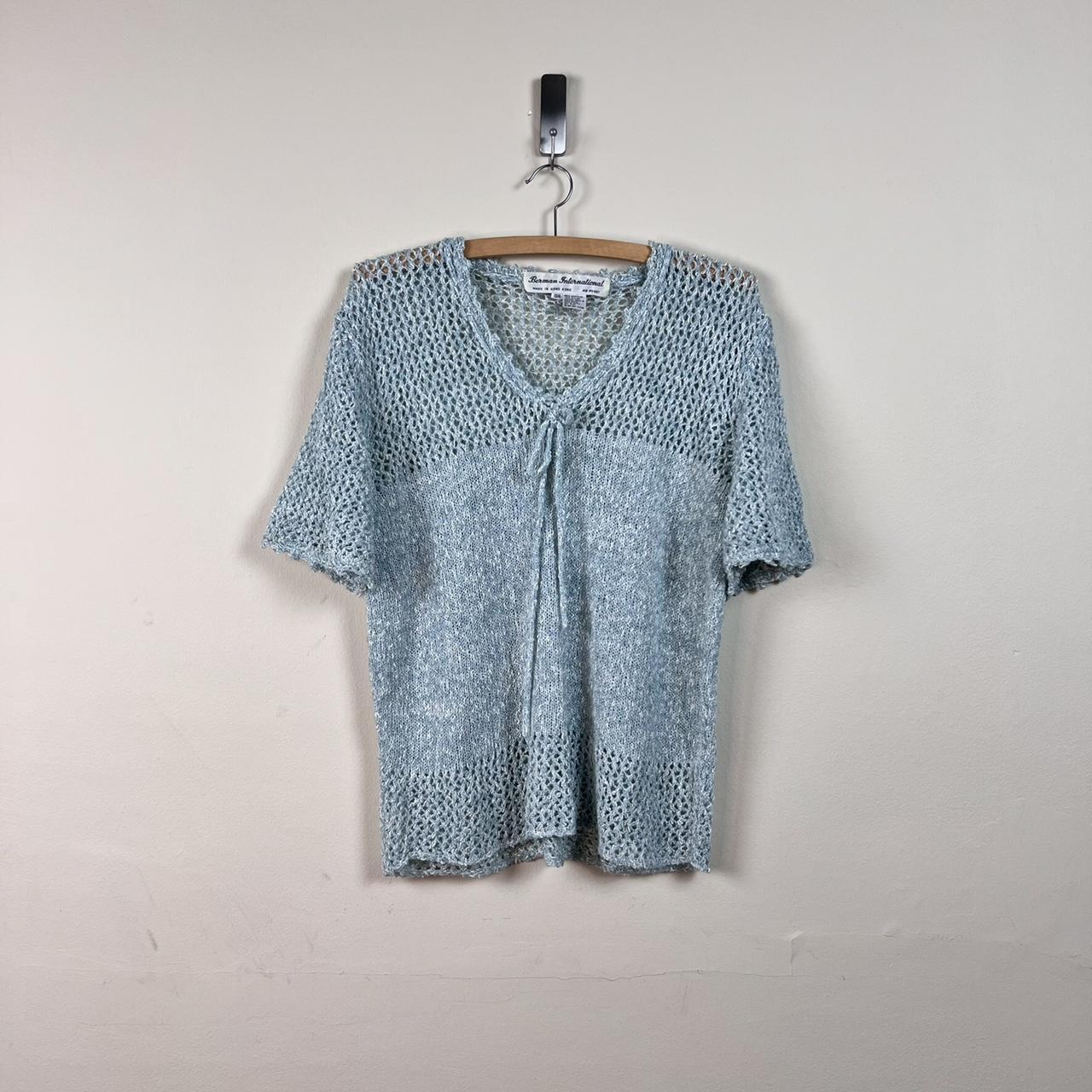 vintage crochet net sweater top | 50s 1950s granny... | Depop