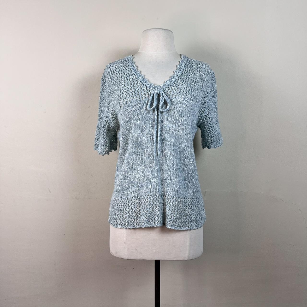 vintage crochet net sweater top | 50s 1950s granny... | Depop
