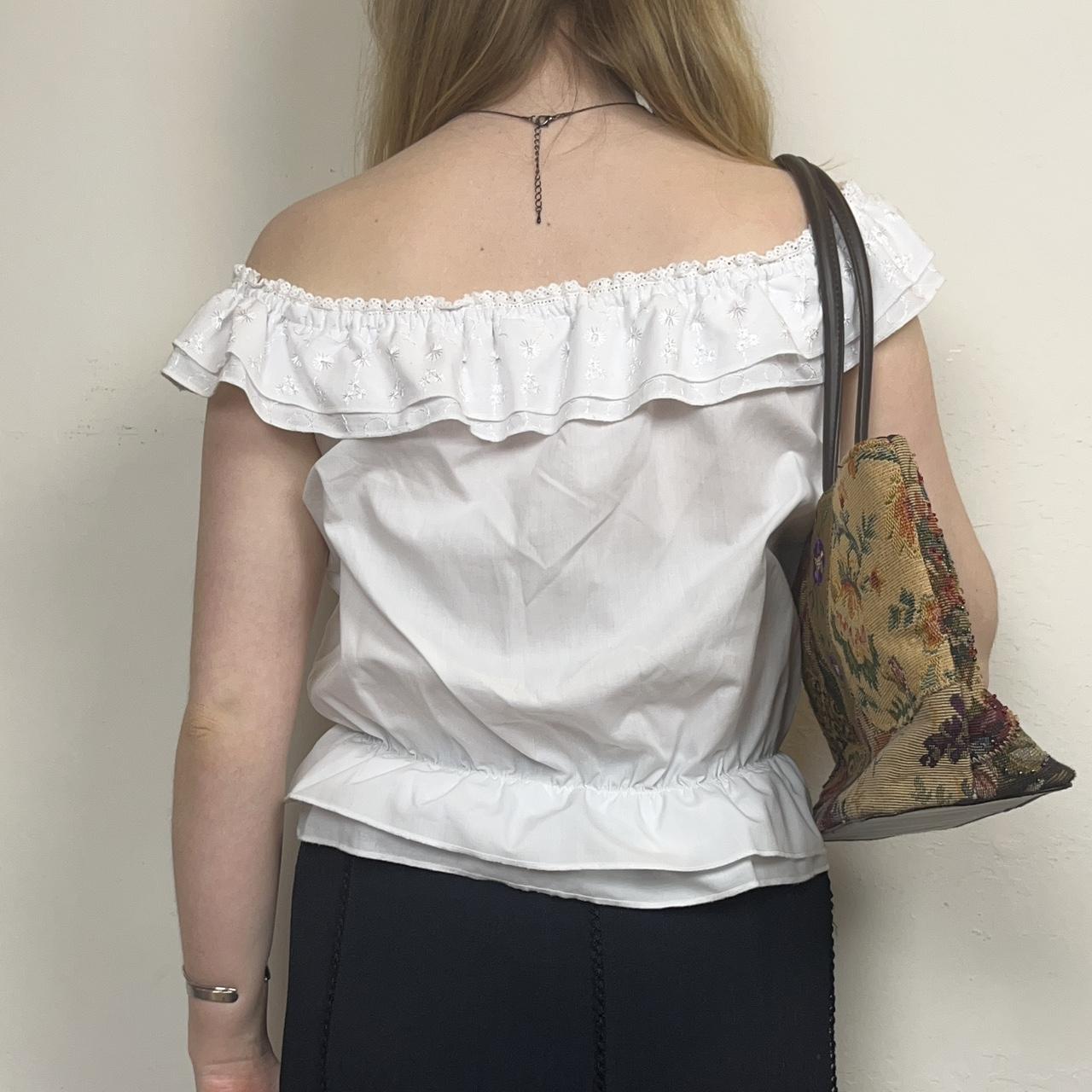 90s White Milkmaid Top 🤍 True 90s white milkmaid... - Depop