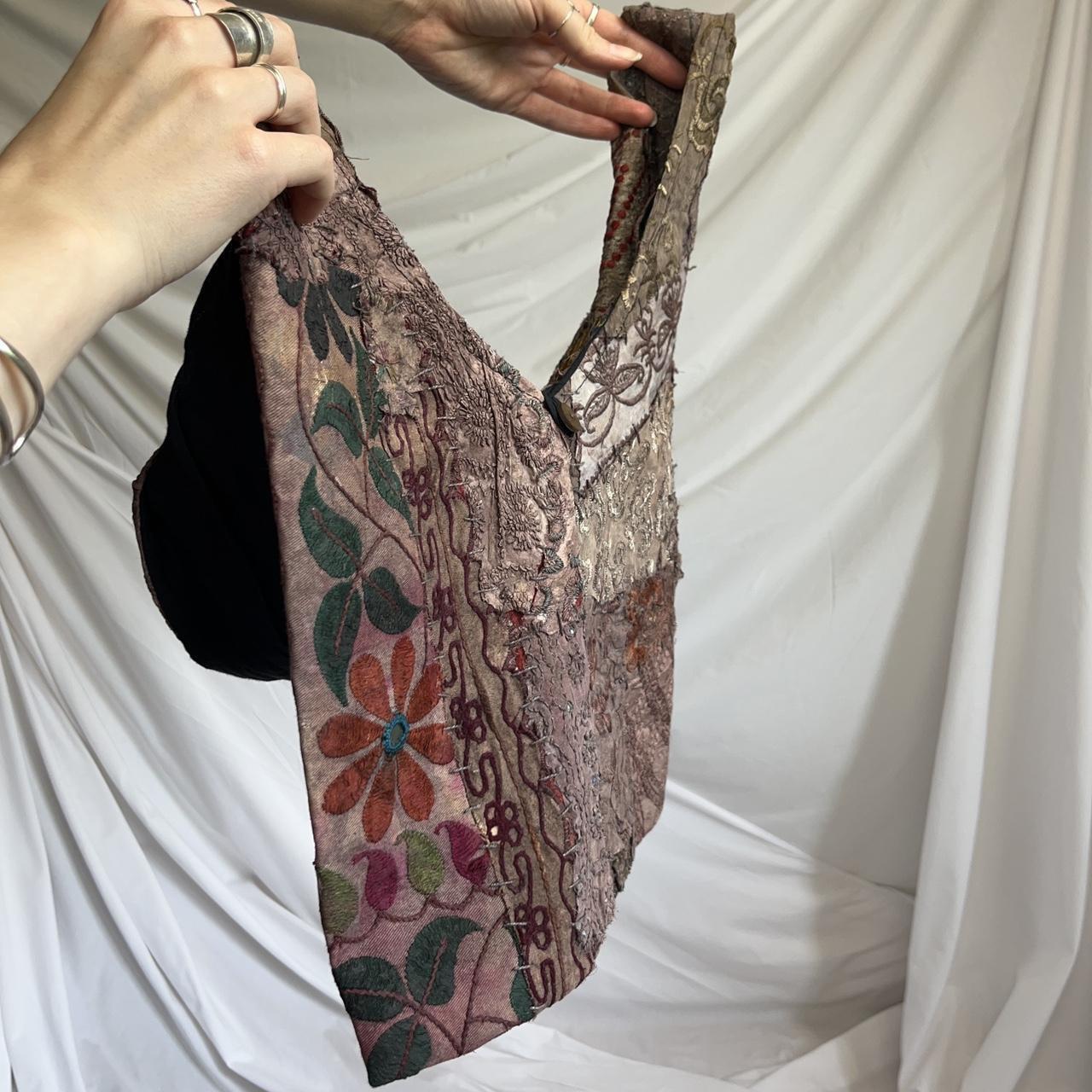 Crossbody Y2K Boho Bag Hobo style with patchwork... - Depop