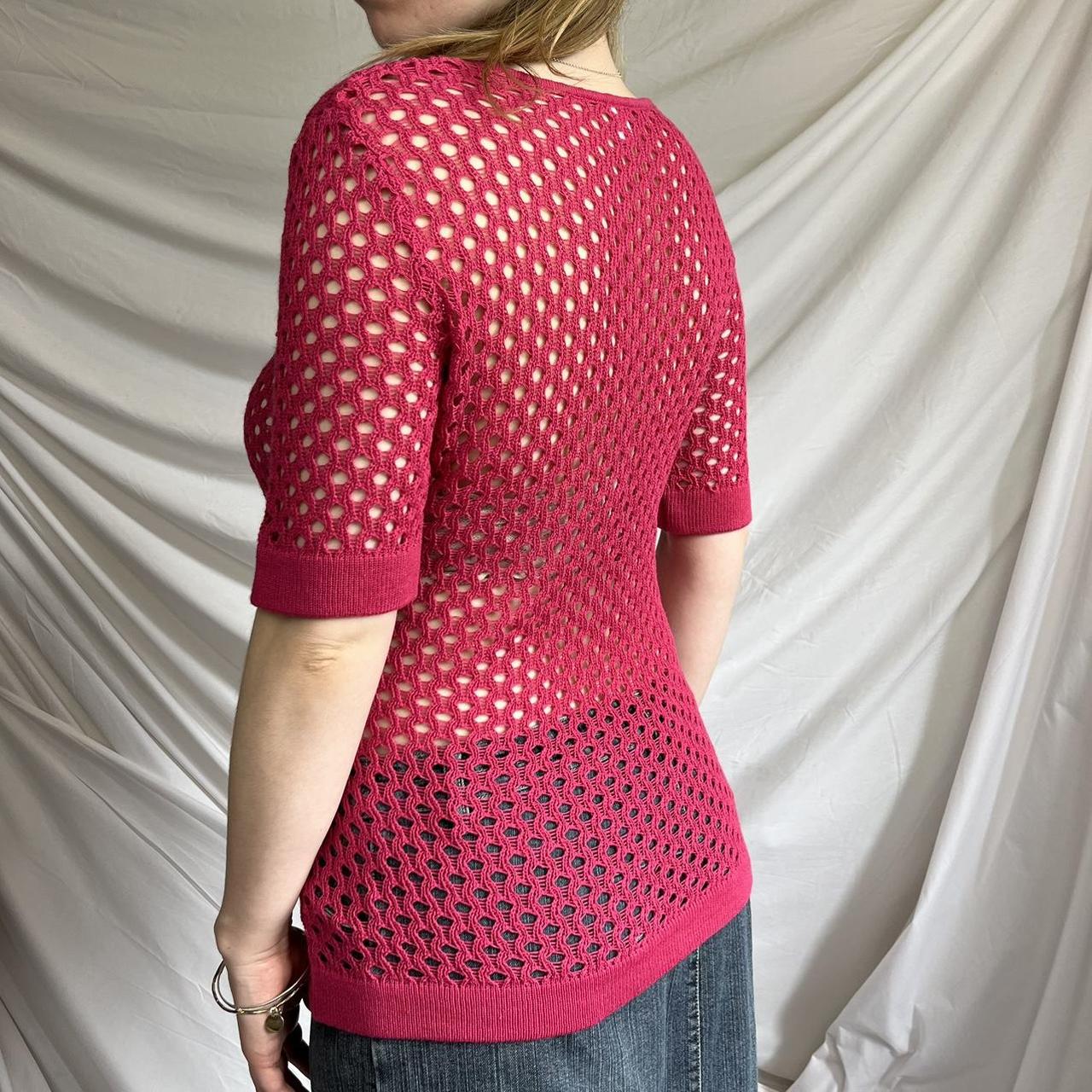 Vintage Crochet Top Y2k Hot Pink Crochet Short Depop