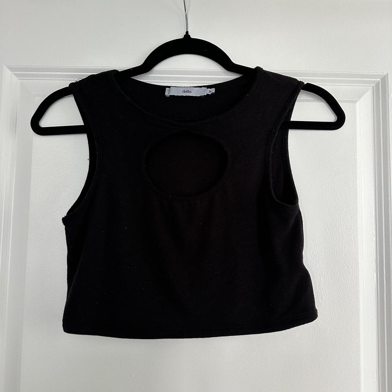 Adika Cutout Black Tank Top Adika Littleblacktop Depop