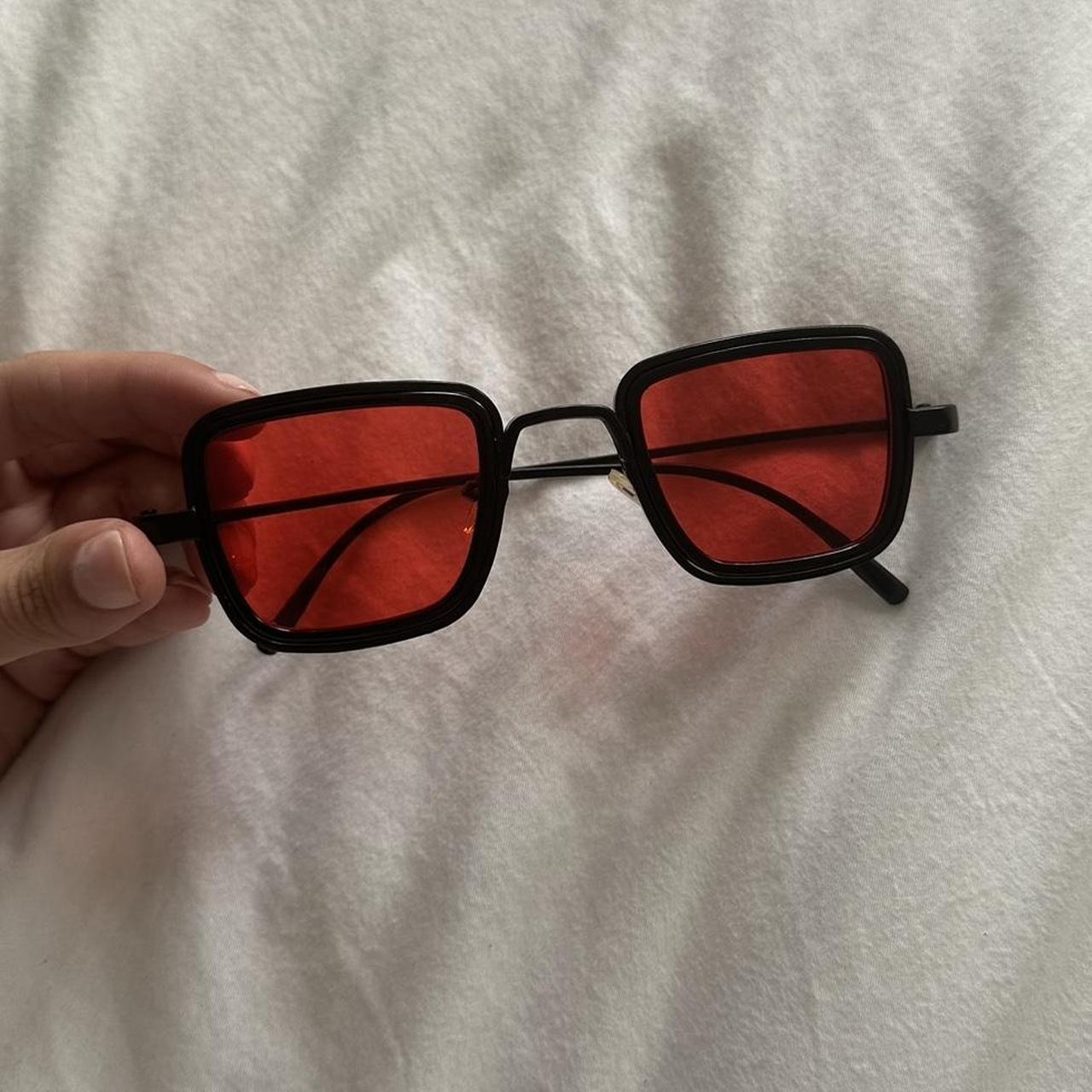 Black and red sunglasses #sunglasses - Depop