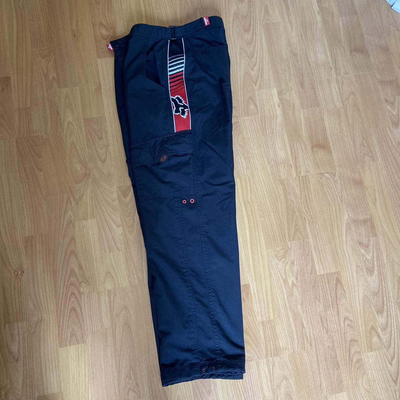 Fox Racing Men's Black and Red Trousers | Depop