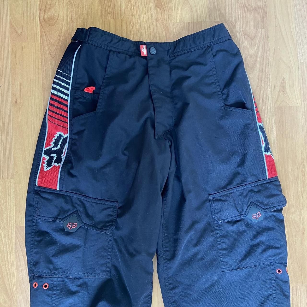 Fox Racing Men's Black and Red Trousers | Depop