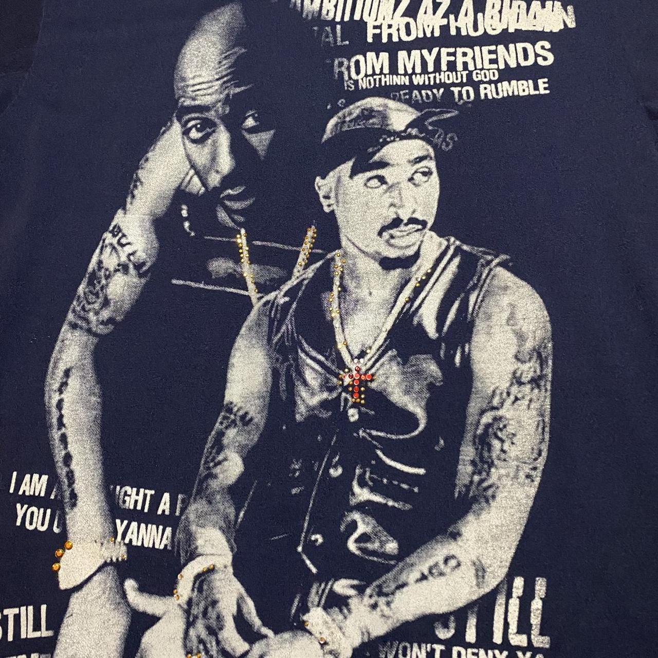 Vintage Y2K Tupac Shakur 2Pac G-Unit Embellished Rap... - Depop