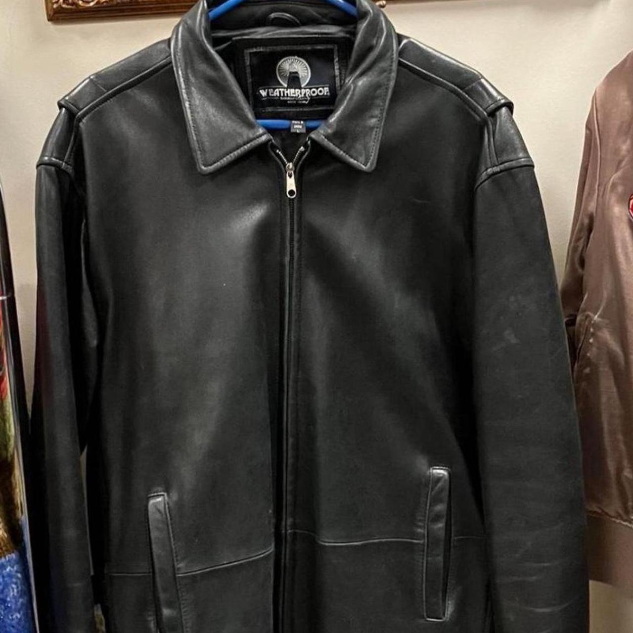 Vintage Weatherproof Leather Jacket #oversized... - Depop