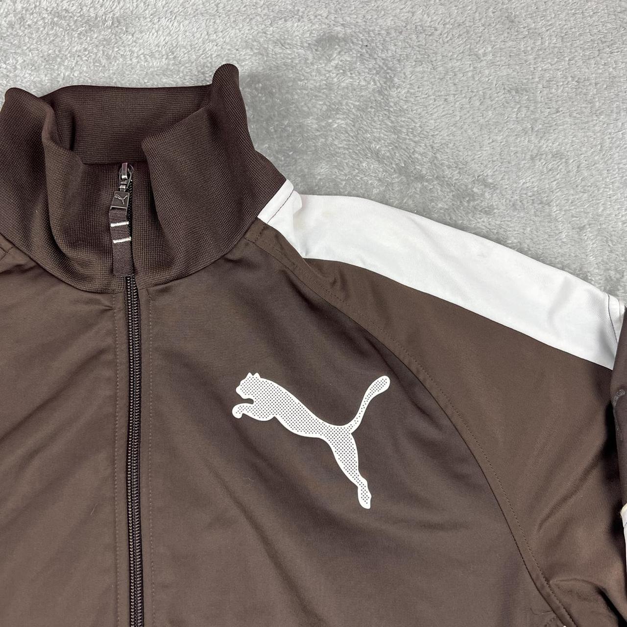 Puma brown and white track jacket. Some... - Depop