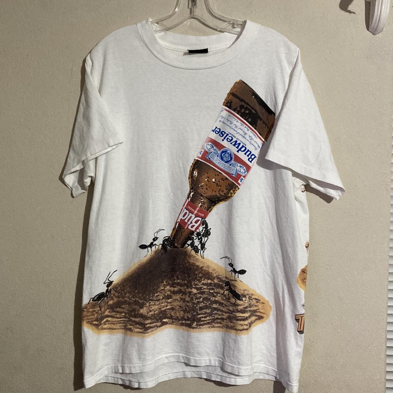 beautiful 1995 budweiser ant hill tee “this buds... - Depop