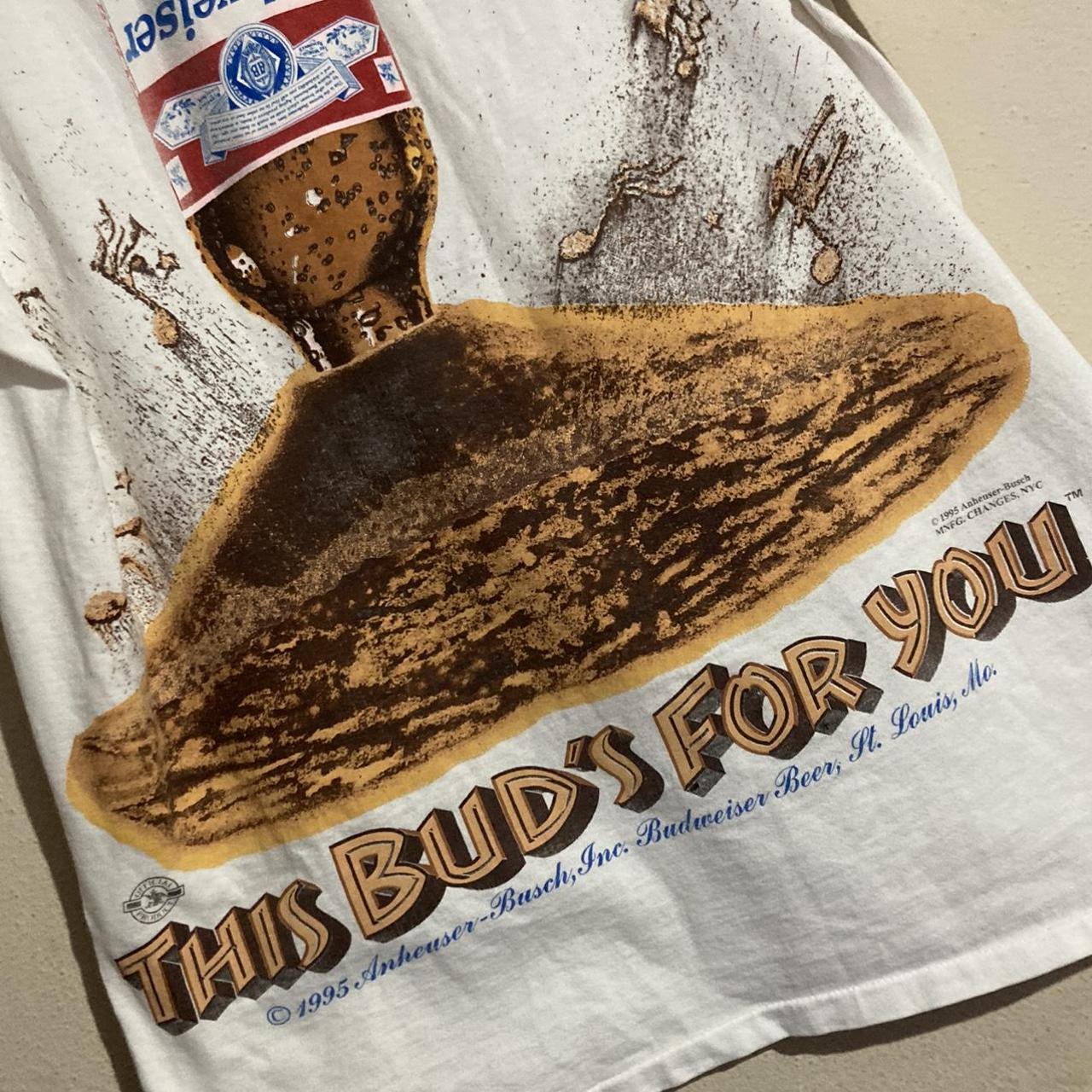 beautiful 1995 budweiser ant hill tee “this buds... - Depop