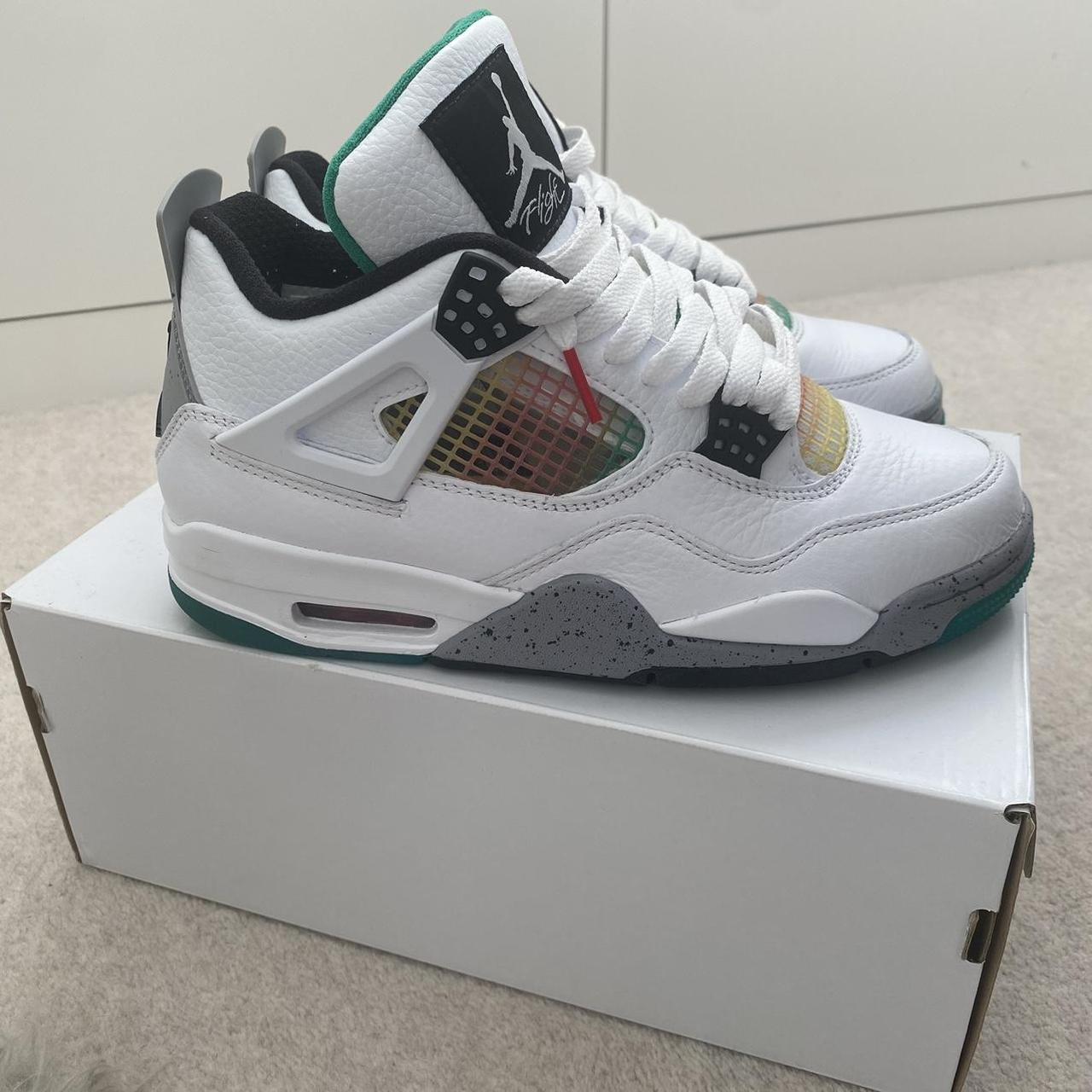 Jordan 4 Retro Lucid Green Rasta (W) Size UK... - Depop