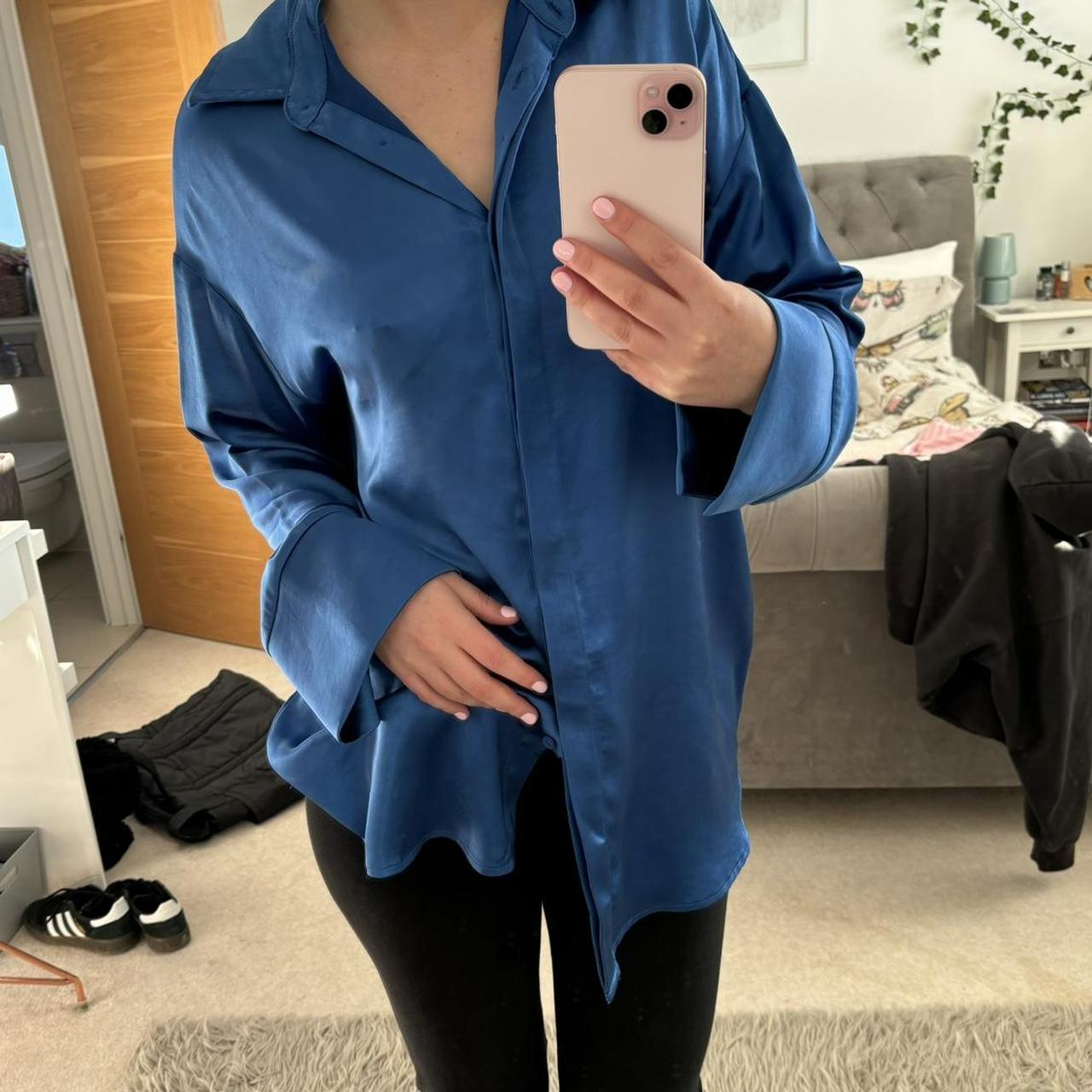 SLA the label oversized blue shirt Size XS - Depop