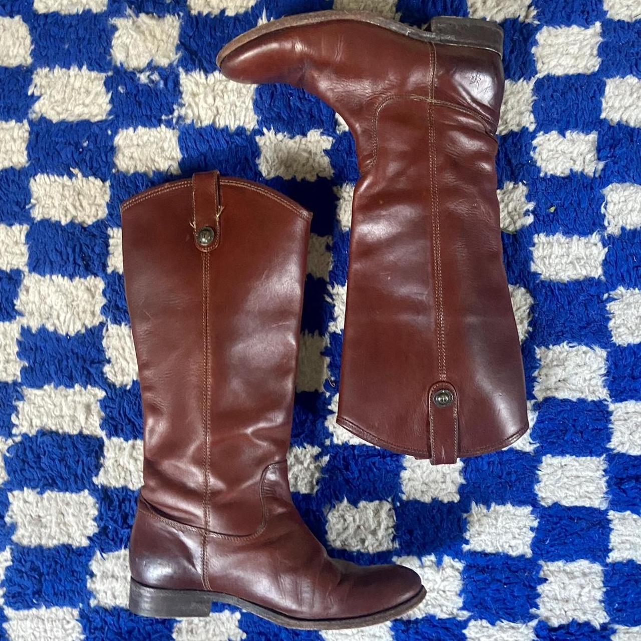 RED BROWN FRYE TALL BOOTS !!! description: reddish... - Depop