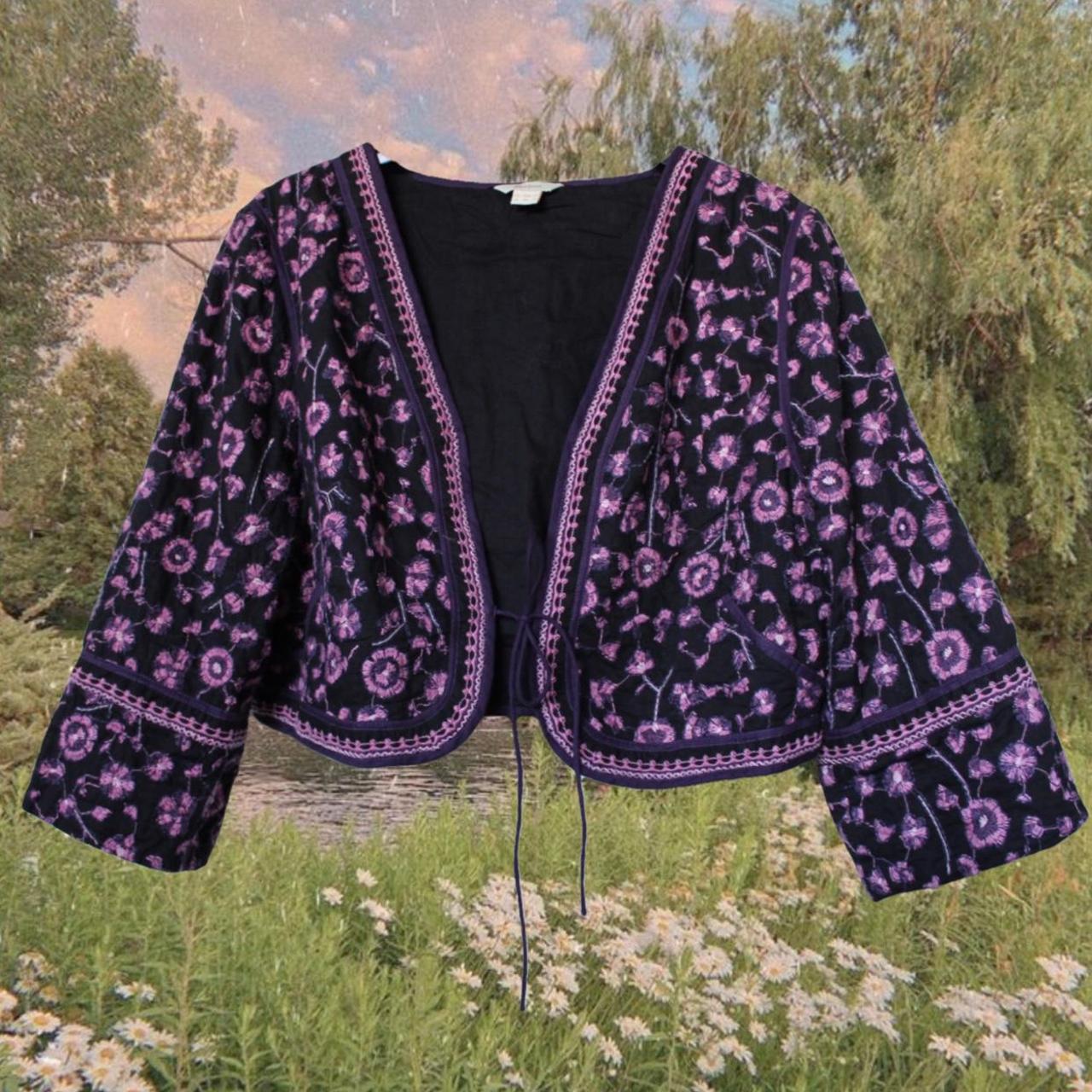 Monsoon Women's Pink and Purple Jacket | Depop