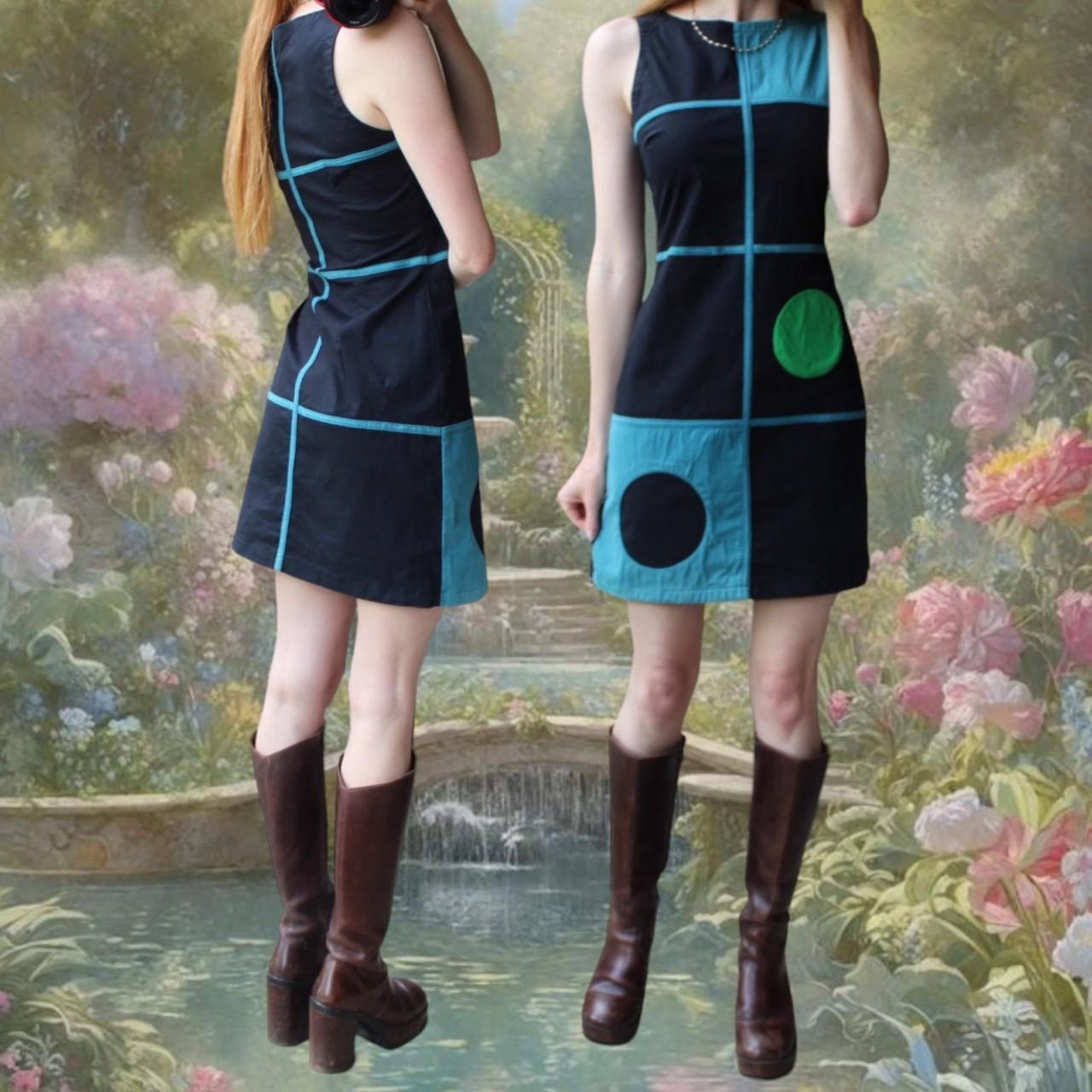 1960s style mod dress 00s does 60s black / very... - Depop