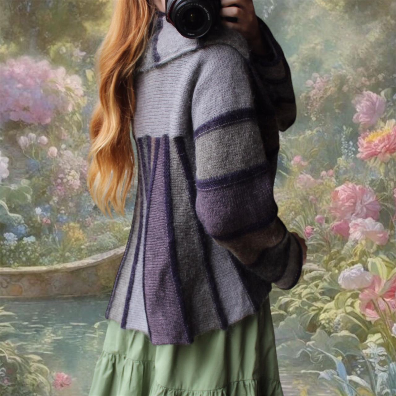 Whimsical mohair blend cardigan 🍂 00s witchy purple... - Depop