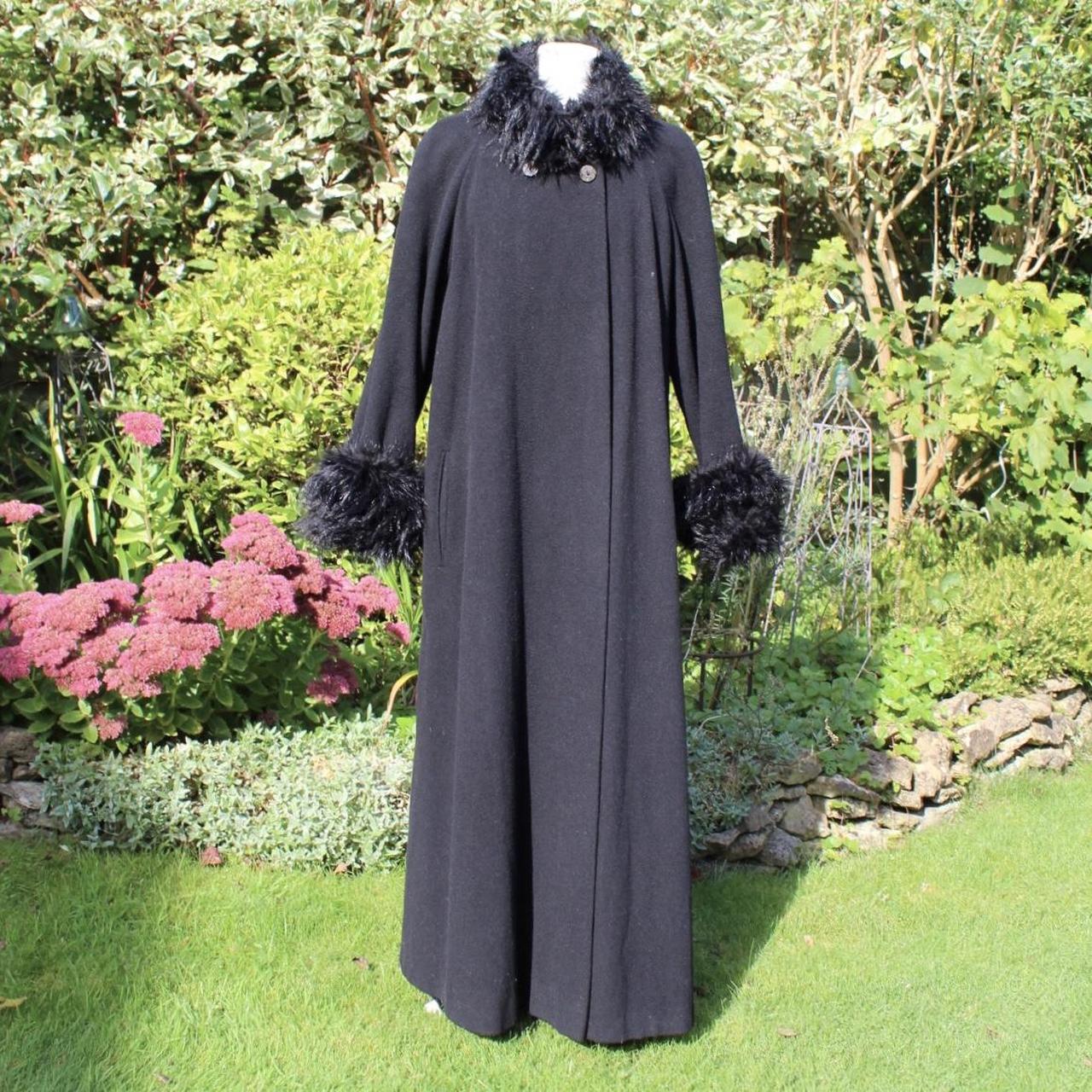 Vintage gothic duster coat 🥀 90s chic black wool &... - Depop