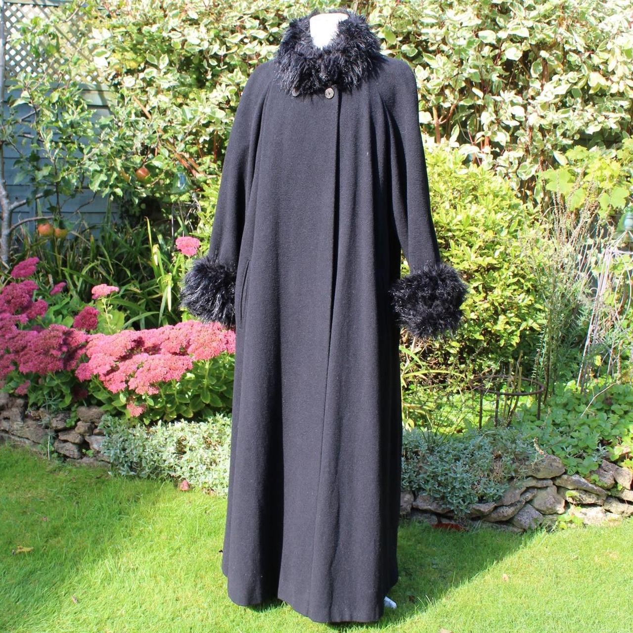 Vintage gothic duster coat 🥀 90s chic black wool &... - Depop