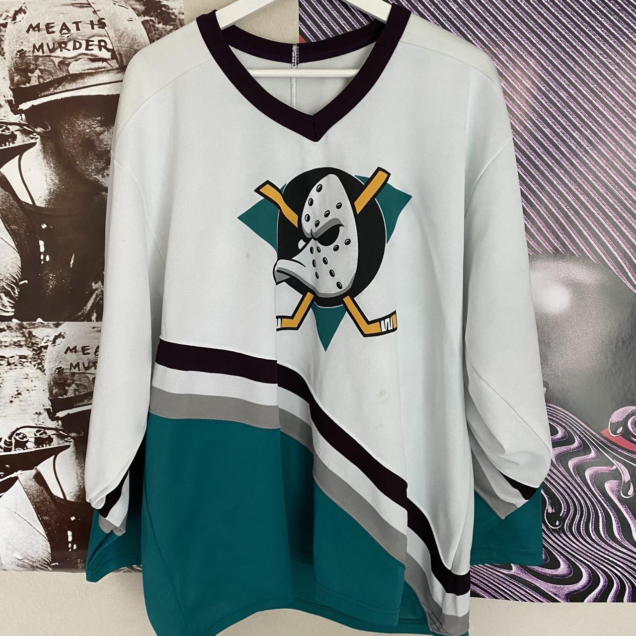 Vintage 90s Anaheim Mighty Ducks Hockey Jersey CCM... - Depop